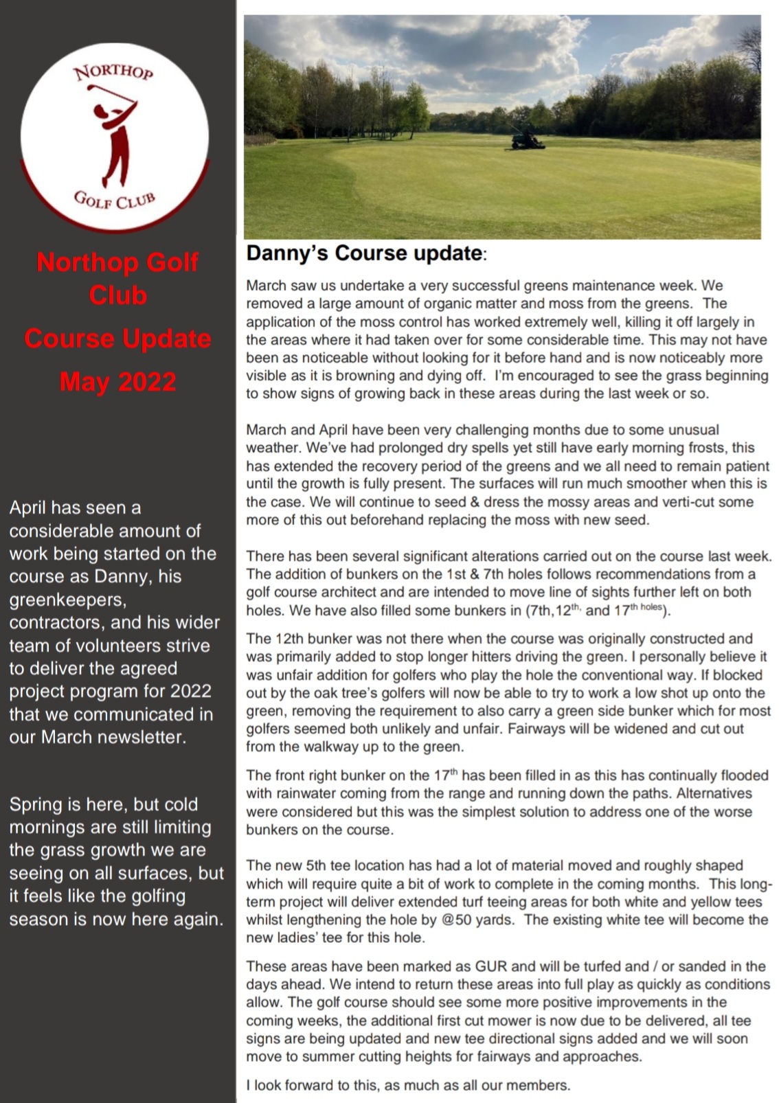 Course Newsletter - Northop Golf Club
